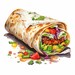 12 Watercolor Burritos Clipart PNGJPGPDF Burritos Digital Images ...