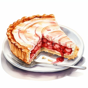 12 Watercolor Bakewell Tart Clipart PNGJPGPDF Bakewell Tart Digital ...