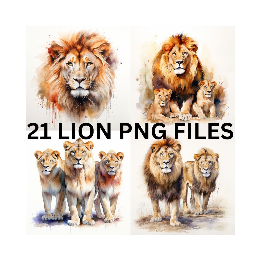 Lion Clipart A Tribute to Africa's Majestic Predator - Etsy