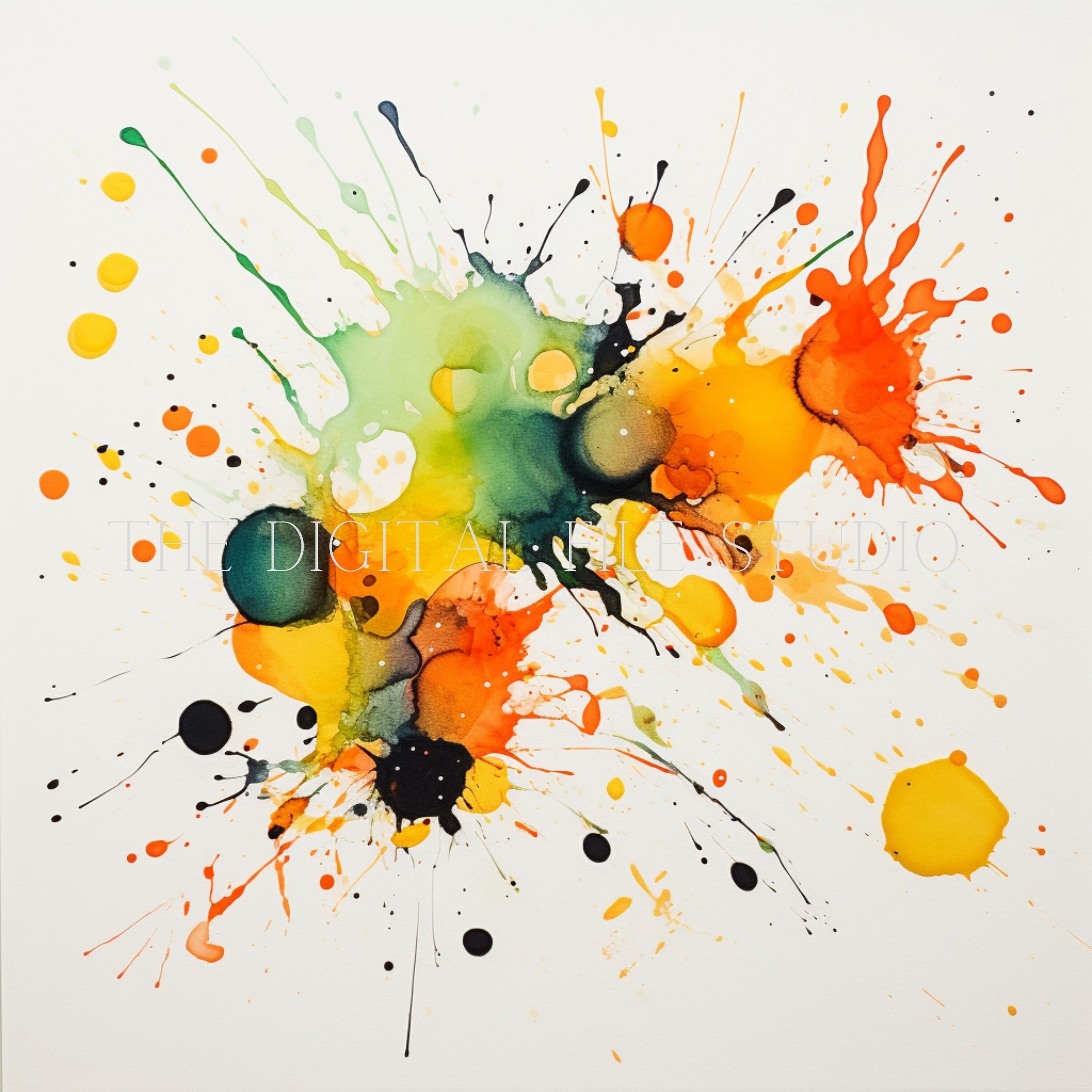 Watercolor Splashes Clipart PNG Paint Splatter Clipart Ink Clipart ...