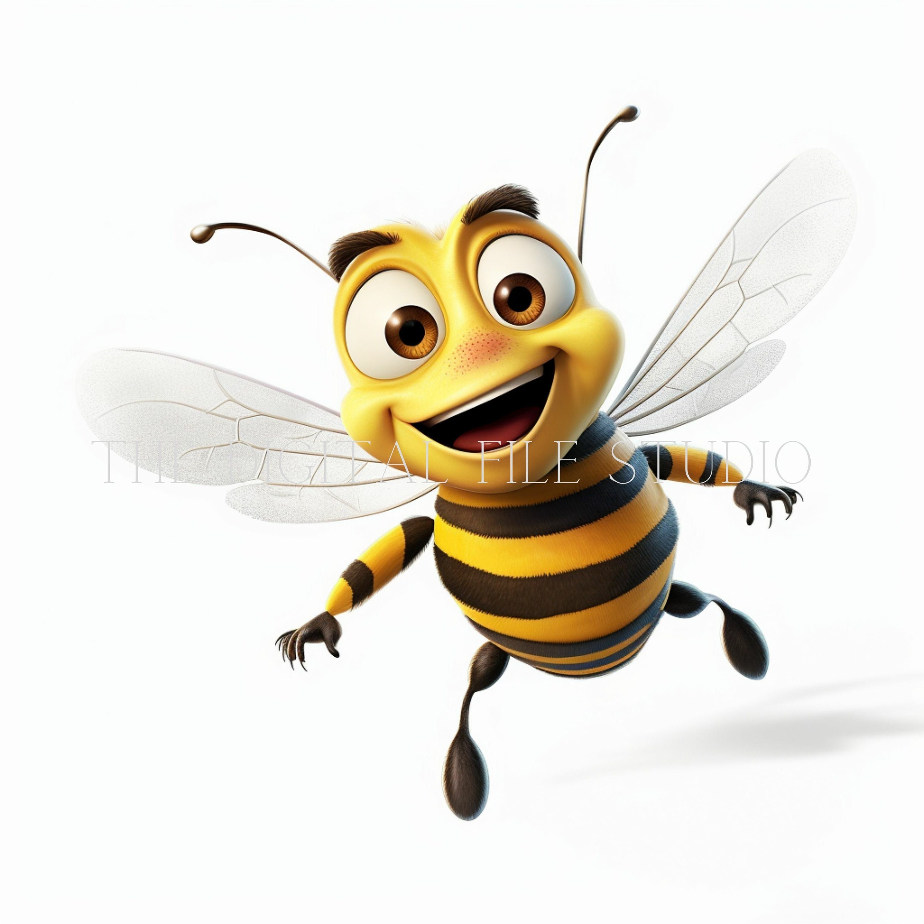 Cartoon Bee Clipart 12 High-quality PNGJPGPDF Digital Download, Memory ...