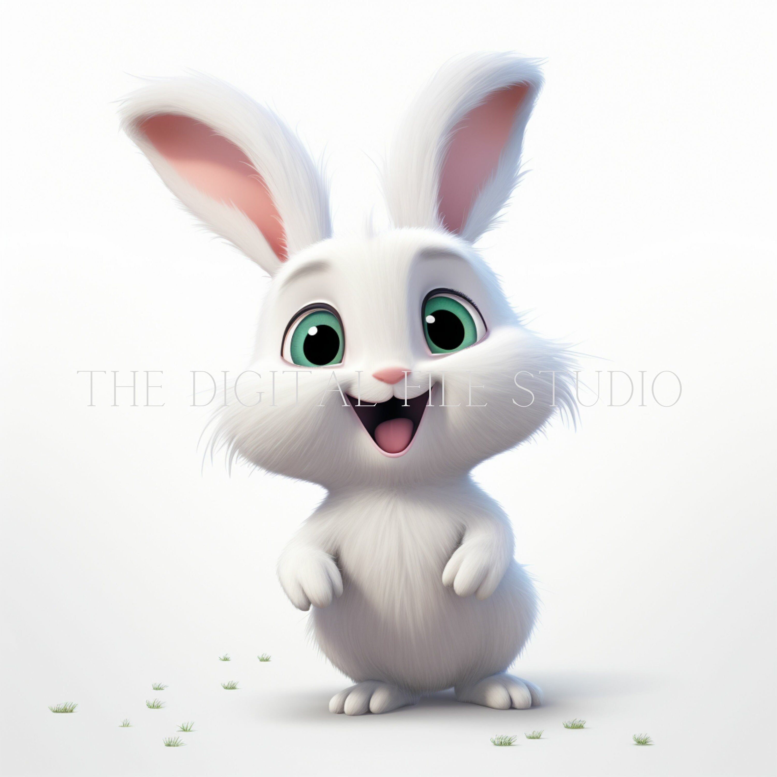 12 Cartoon Rabbit High-quality Designs PNGJPGPDF Clip Art 12 Digital ...