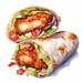 12 Watercolor Chicken Wrap Clipart PNGJPGPDF Chicken Wrap Digital ...