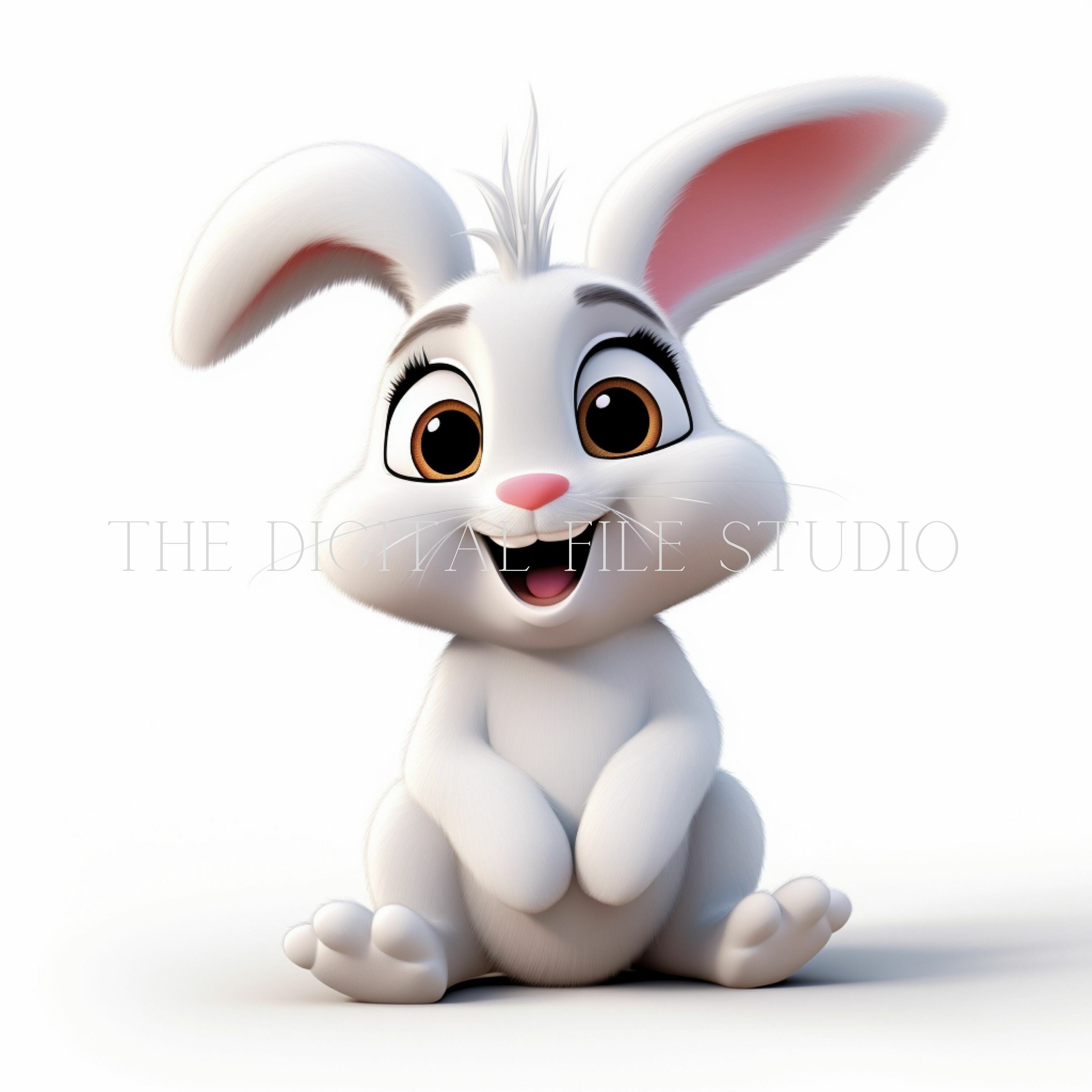 12 Cartoon Rabbit High-quality Designs PNGJPGPDF Clip Art 12 Digital ...