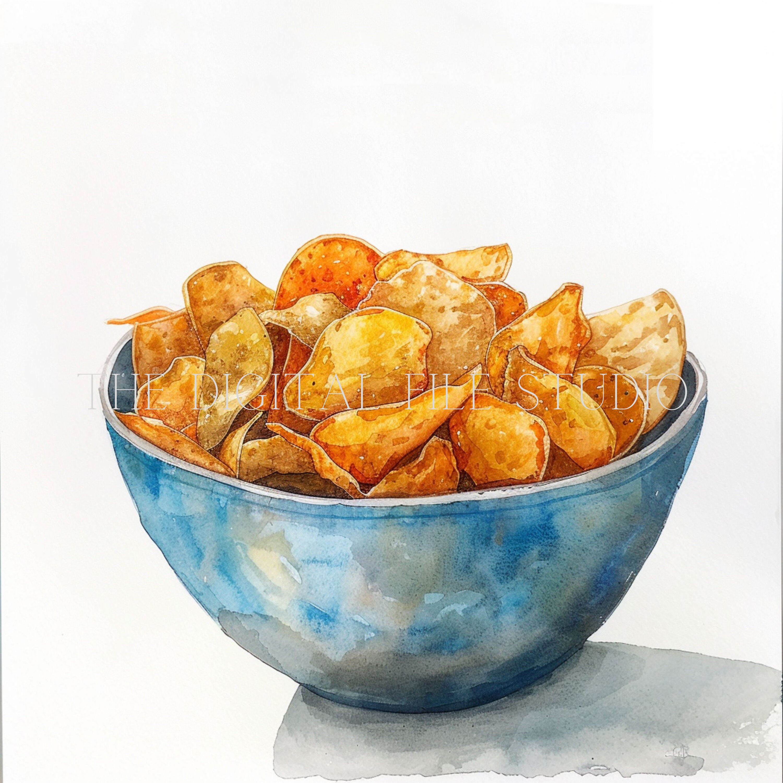12 Watercolor Crisps Clipart PNGJPGPDF Digital Images Graphics ...