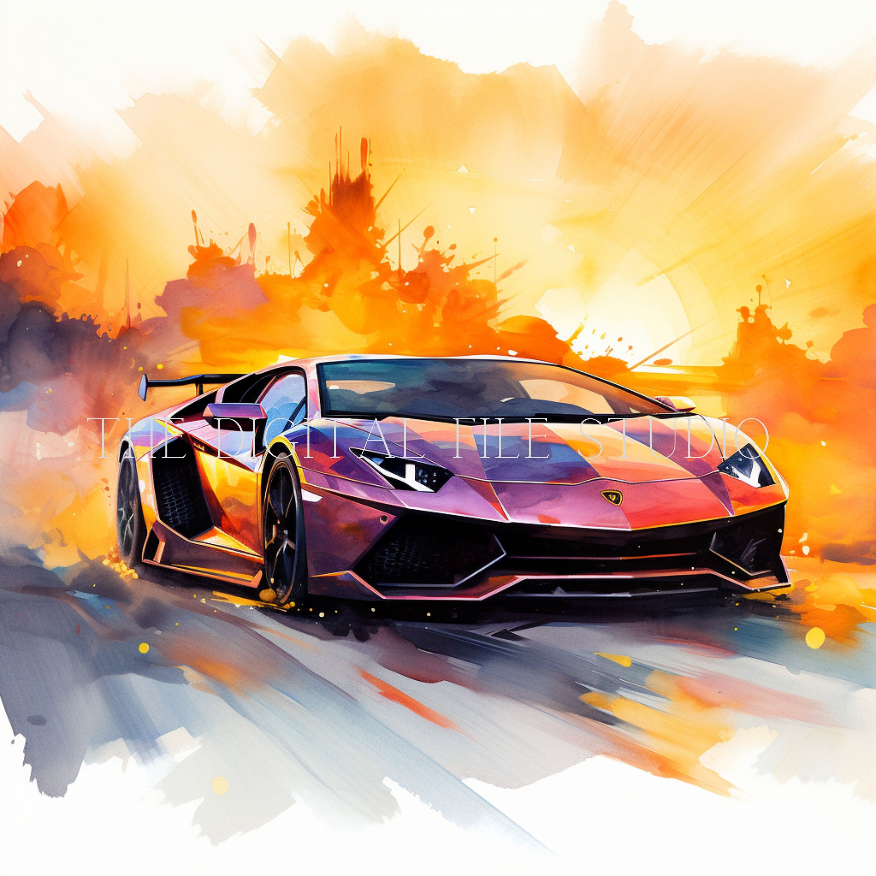 12 Lamborghini High-quality Designs PNGJPGPDF Clip Art, Journaling ...
