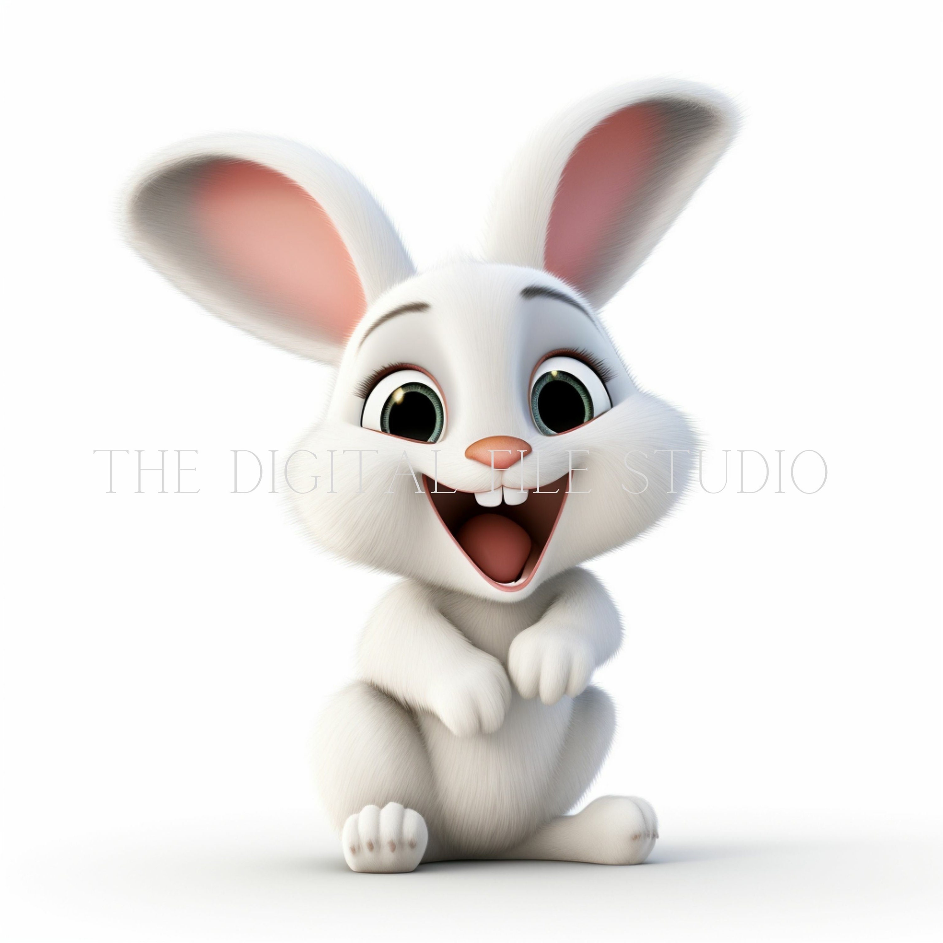 12 Cartoon Rabbit High-quality Designs PNGJPGPDF Clip Art 12 Digital ...