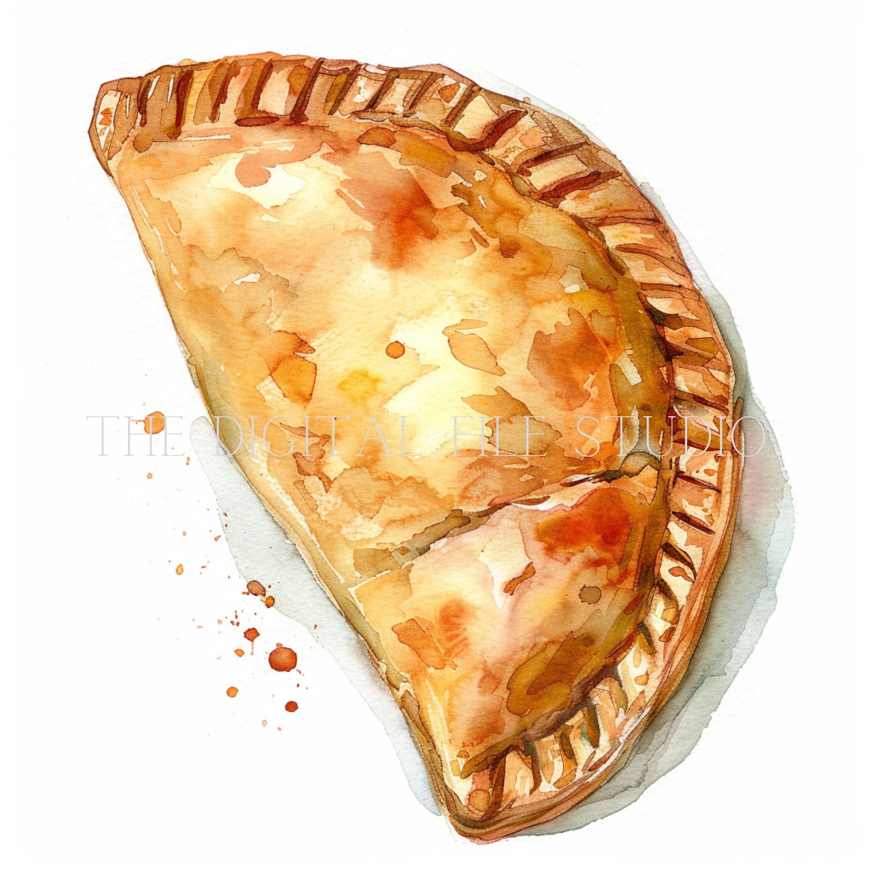 12 Watercolor Pasty Clipart PNGJPGPDF Digital Images Graphics ...