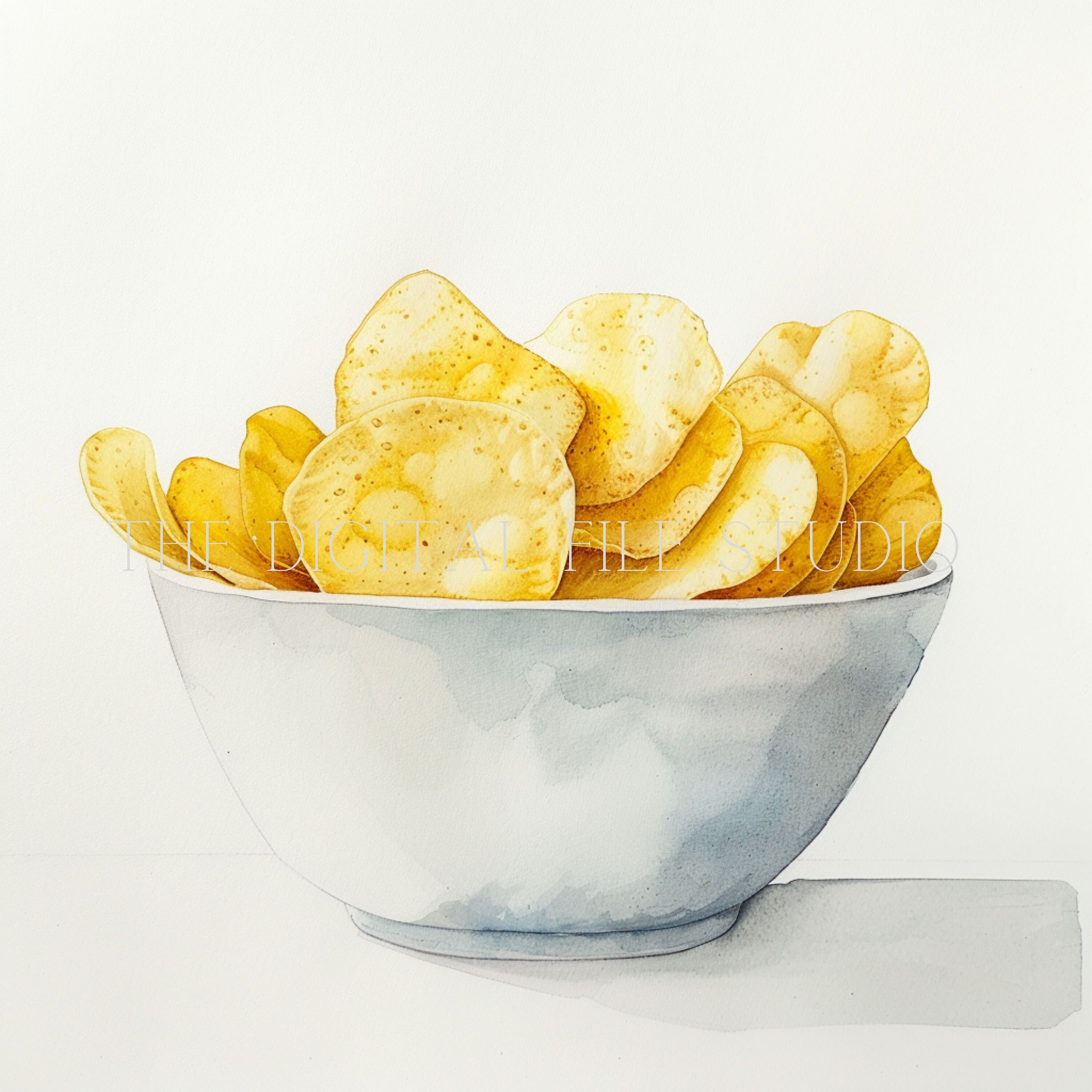 12 Watercolor Crisps Clipart PNGJPGPDF Digital Images Graphics ...