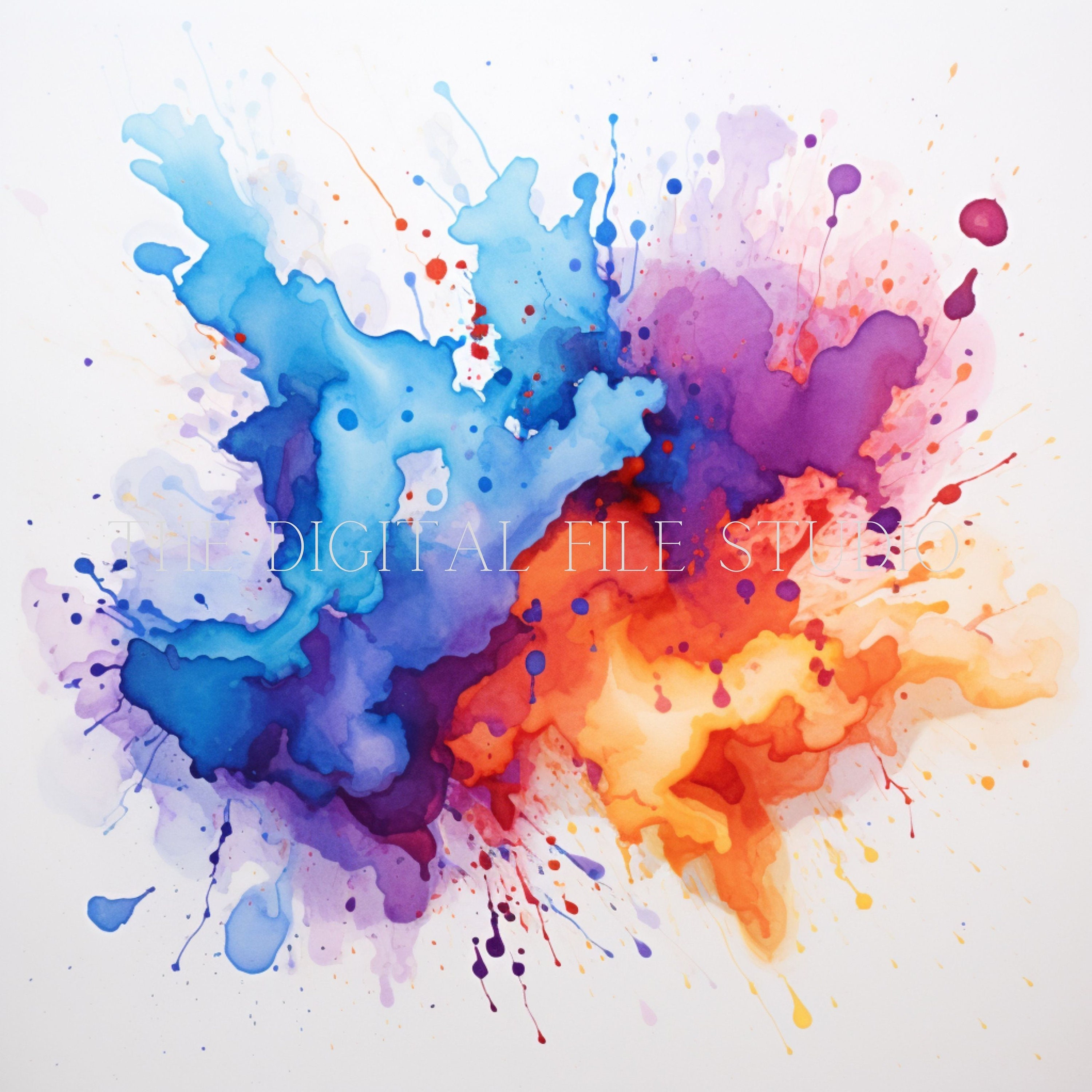 Watercolor Splashes Clipart PNG Paint Splatter Clipart Ink Clipart ...