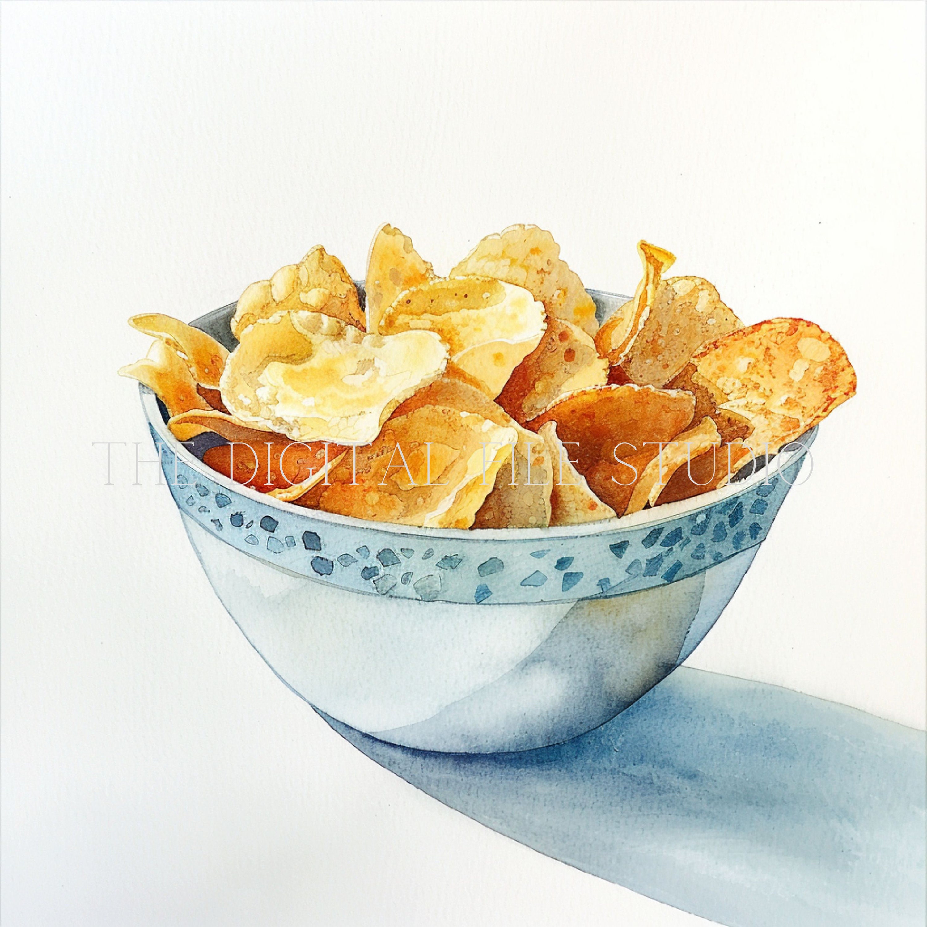 12 Watercolor Crisps Clipart PNGJPGPDF Digital Images Graphics ...