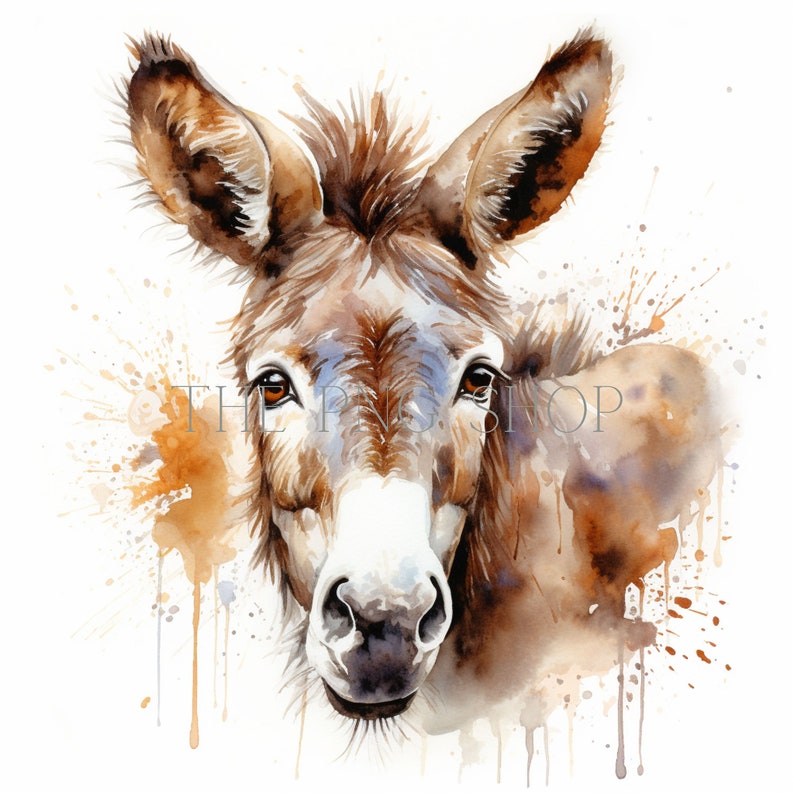 10 Donkey PNGJPGPDF Clipart 10 Digital Download Animal Images Farm Art ...