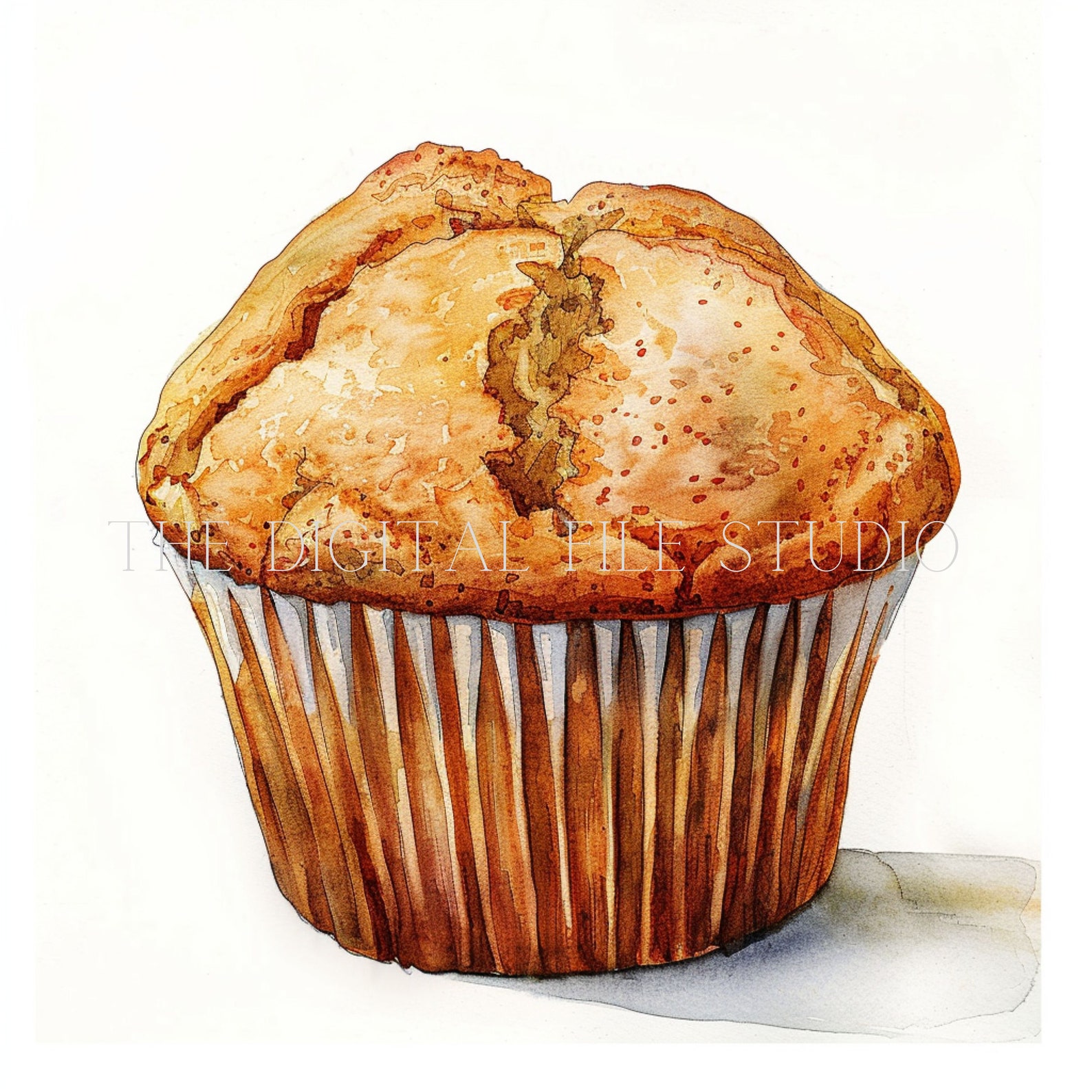 12 Watercolor Muffins Clipart PNGJPGPDF Digital Images Graphics ...