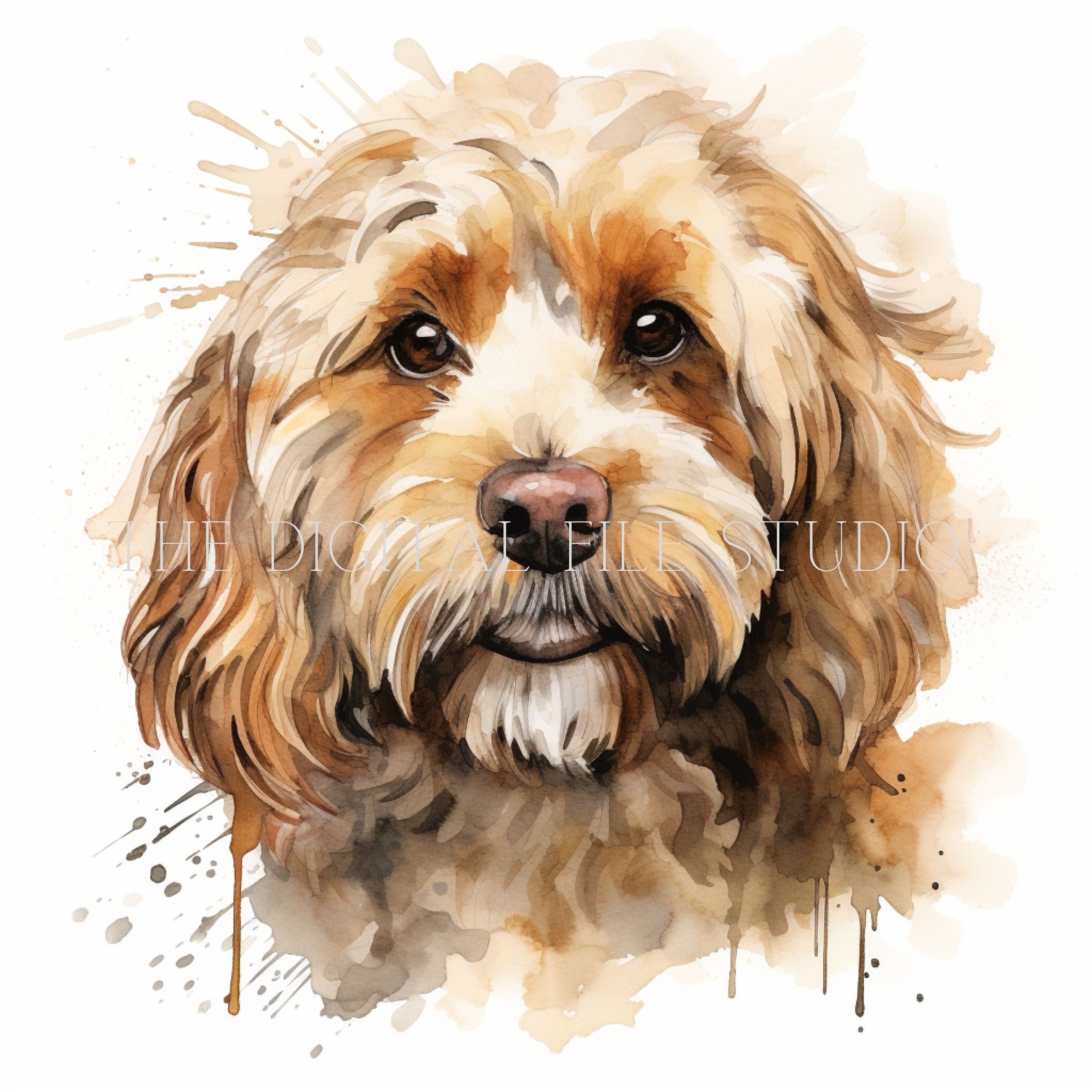 12 High-quality Cockapoo PNG JPG PDF Dog Clipart Watercolor Card Making ...