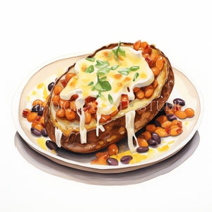 12 Watercolor Jacket Potato PNGJPGPDF Digital Images Graphics ...