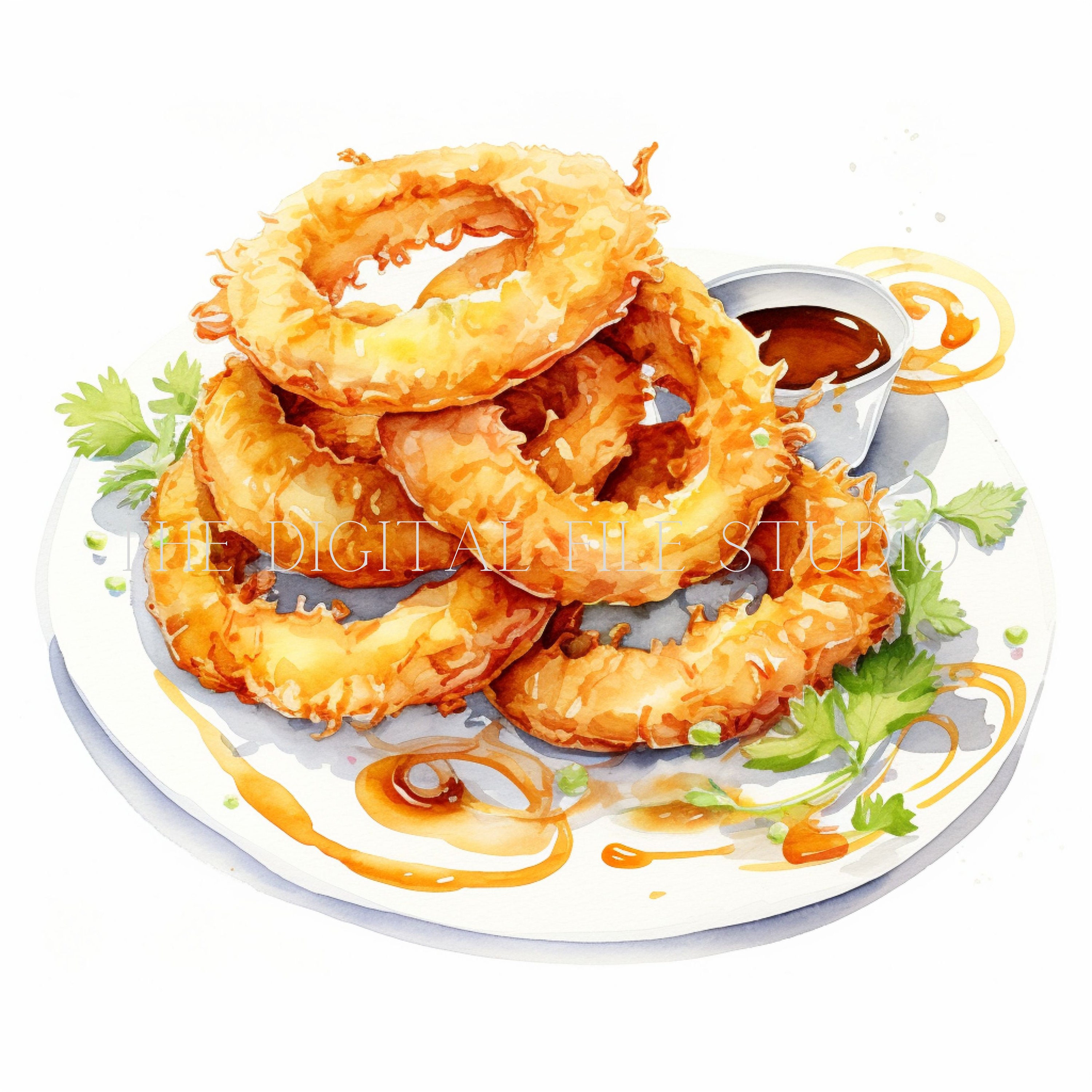12 Watercolor Onion Rings Clipart PNGJPGPDF Digital Images Graphics ...