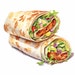 12 Watercolor Burritos Clipart PNGJPGPDF Burritos Digital Images ...