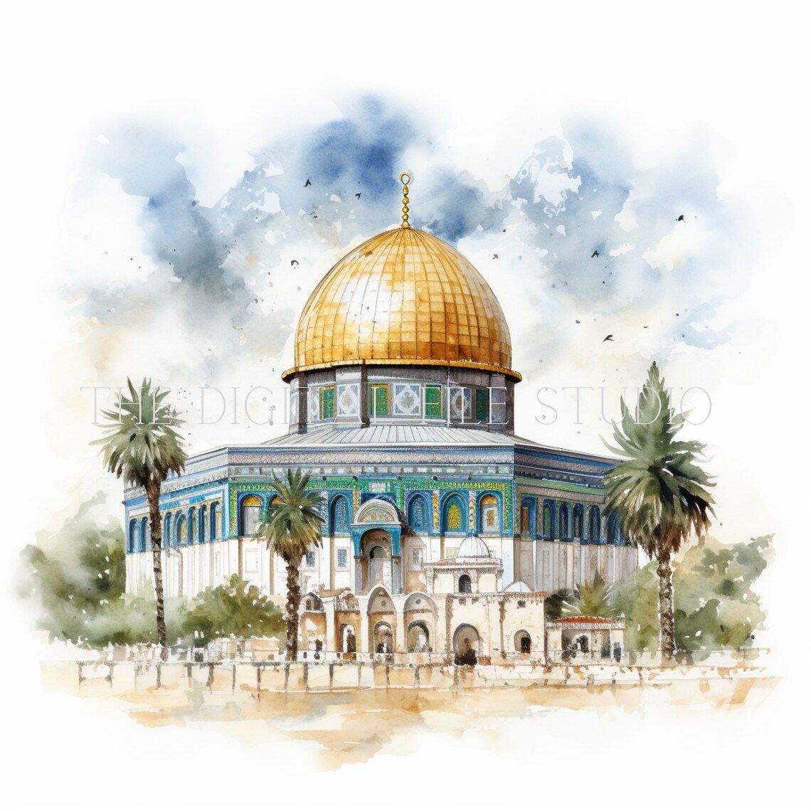 12 High-quality Designs of Dome of the Rock PNGJPGPDF Digital Print ...
