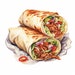 12 Watercolor Burritos Clipart PNGJPGPDF Burritos Digital Images ...