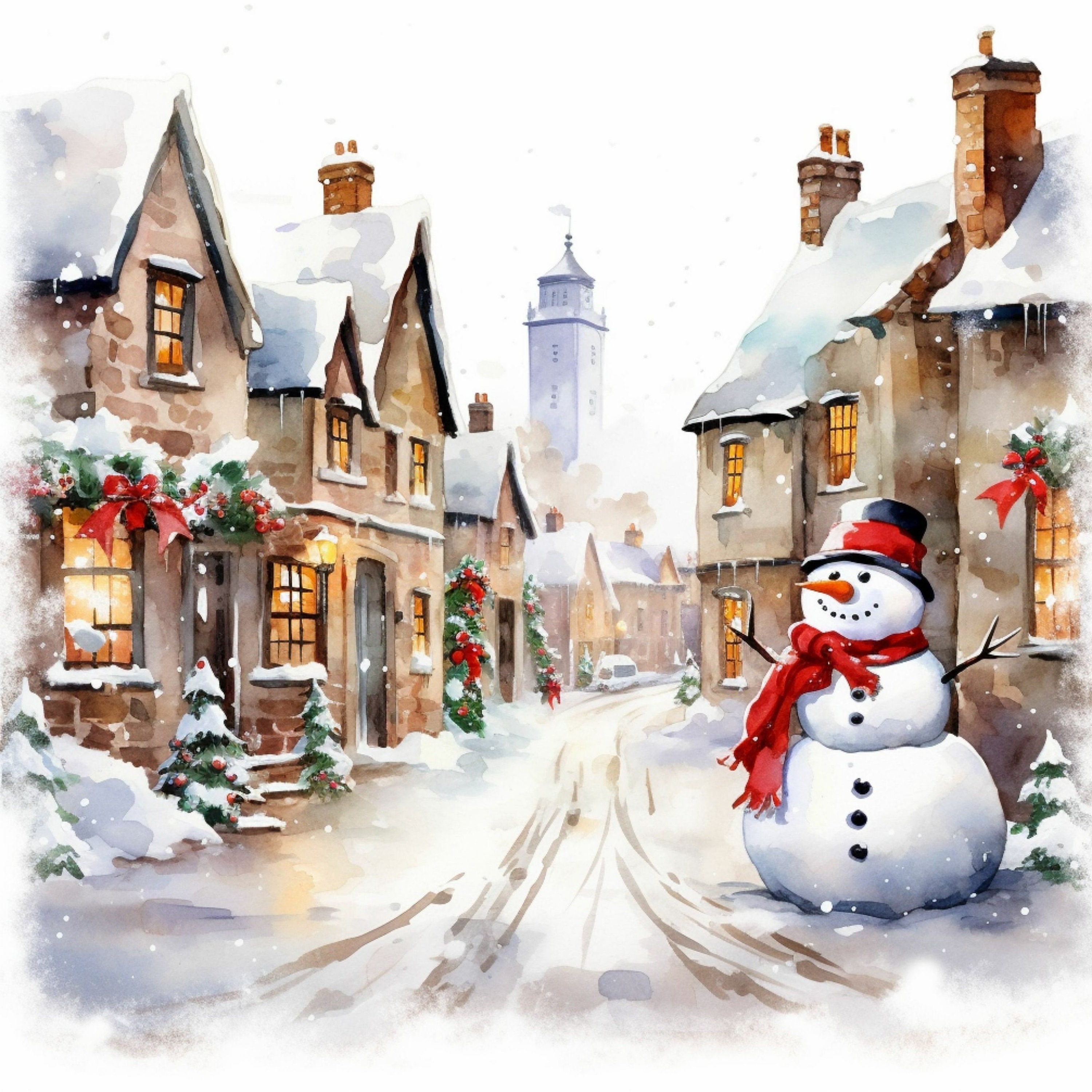 Festive Christmas Street Clipart 10 High-quality PNGJPGPDF Digital ...