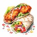 12 Watercolor Chicken Wrap Clipart PNGJPGPDF Chicken Wrap Digital ...
