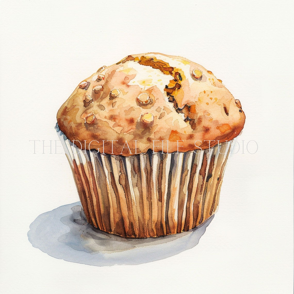 12 Watercolor Muffins Clipart PNGJPGPDF Digital Images Graphics ...