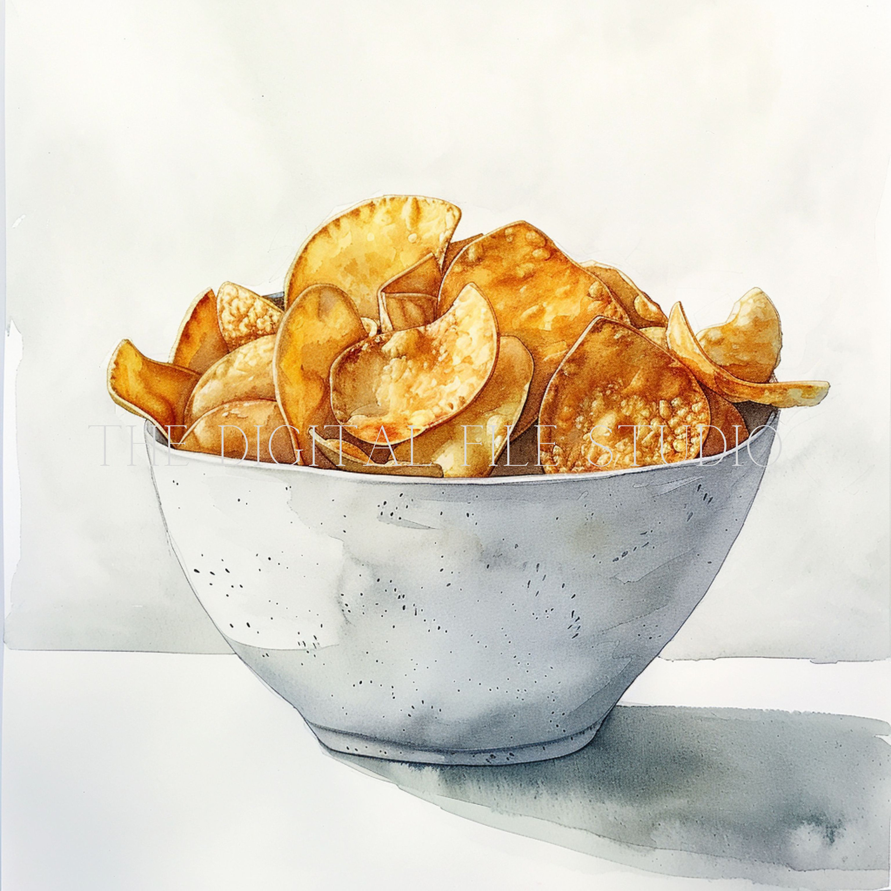 12 Watercolor Crisps Clipart PNGJPGPDF Digital Images Graphics ...
