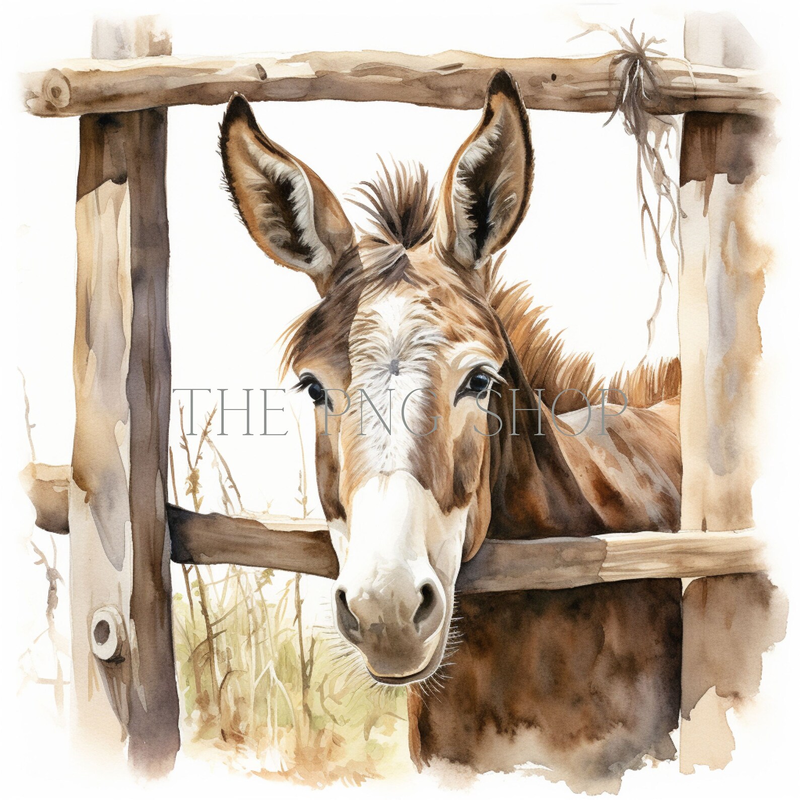10 Donkey PNGJPGPDF Clipart 10 Digital Download Animal Images Farm Art ...