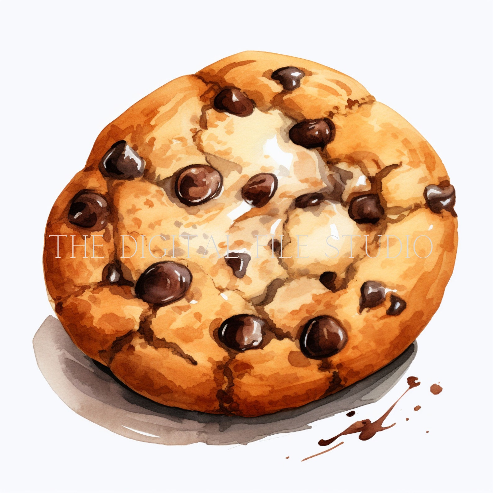 12 Watercolor Cookies Clipart PNGJPGPDF Cookies Digital Images Cookies ...