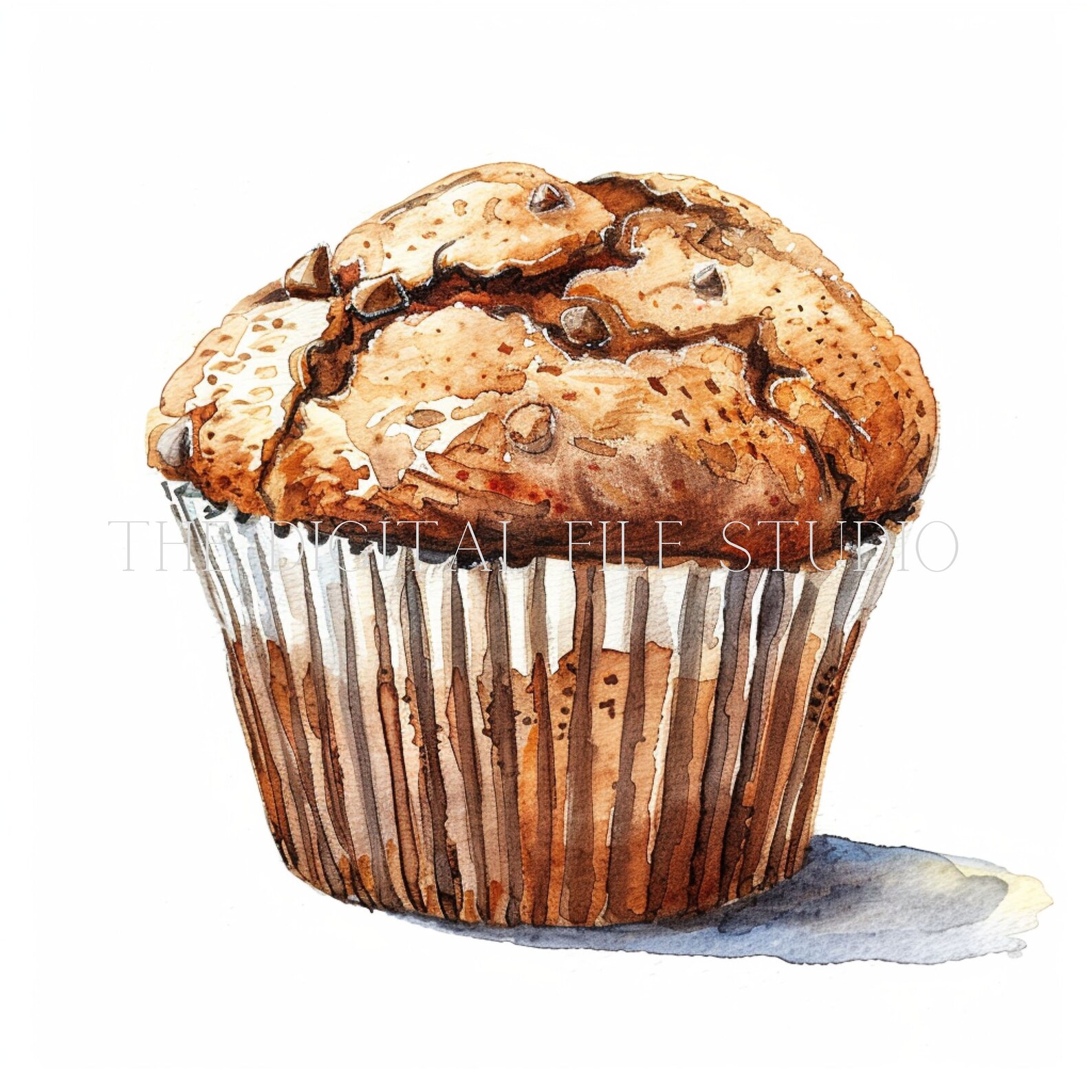 12 Watercolor Muffins Clipart PNGJPGPDF Digital Images Graphics ...