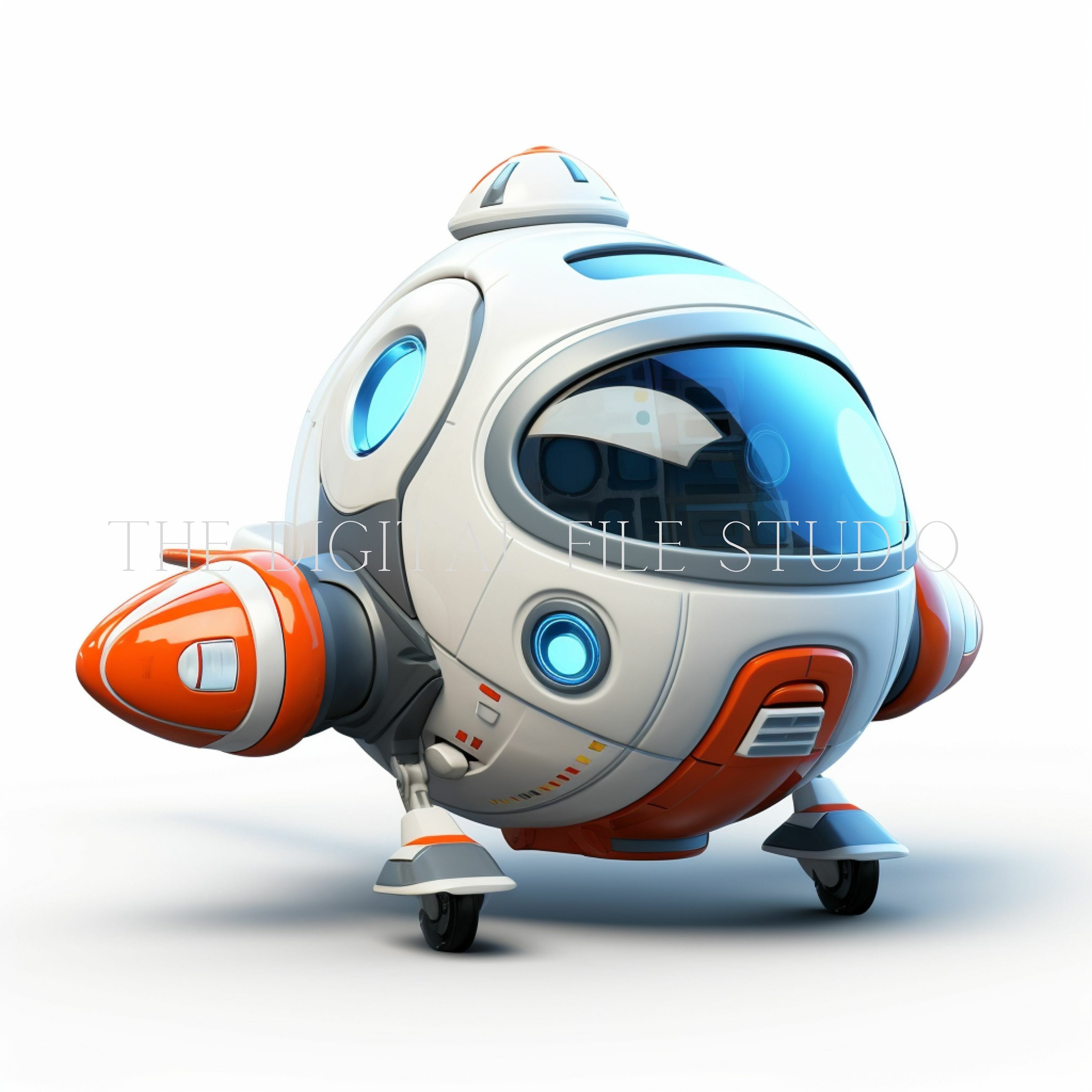 12 Cartoon Spaceship High-quality Designs PNGJPGPDF Clip Art 12 Digital ...