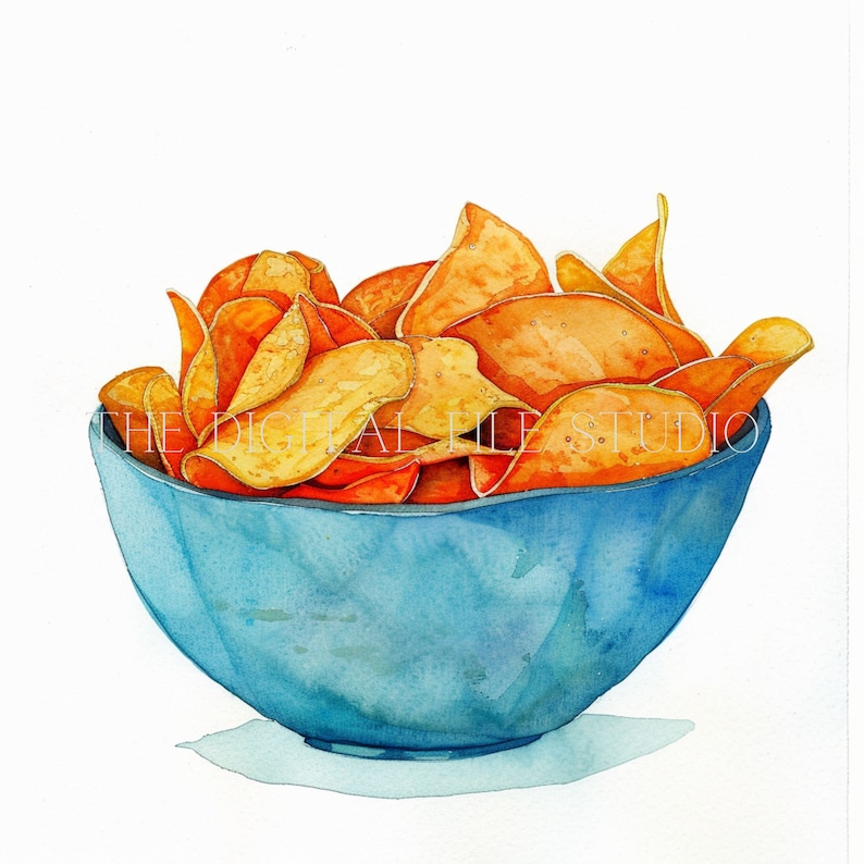 12 Watercolor Crisps Clipart PNGJPGPDF Digital Images Graphics ...