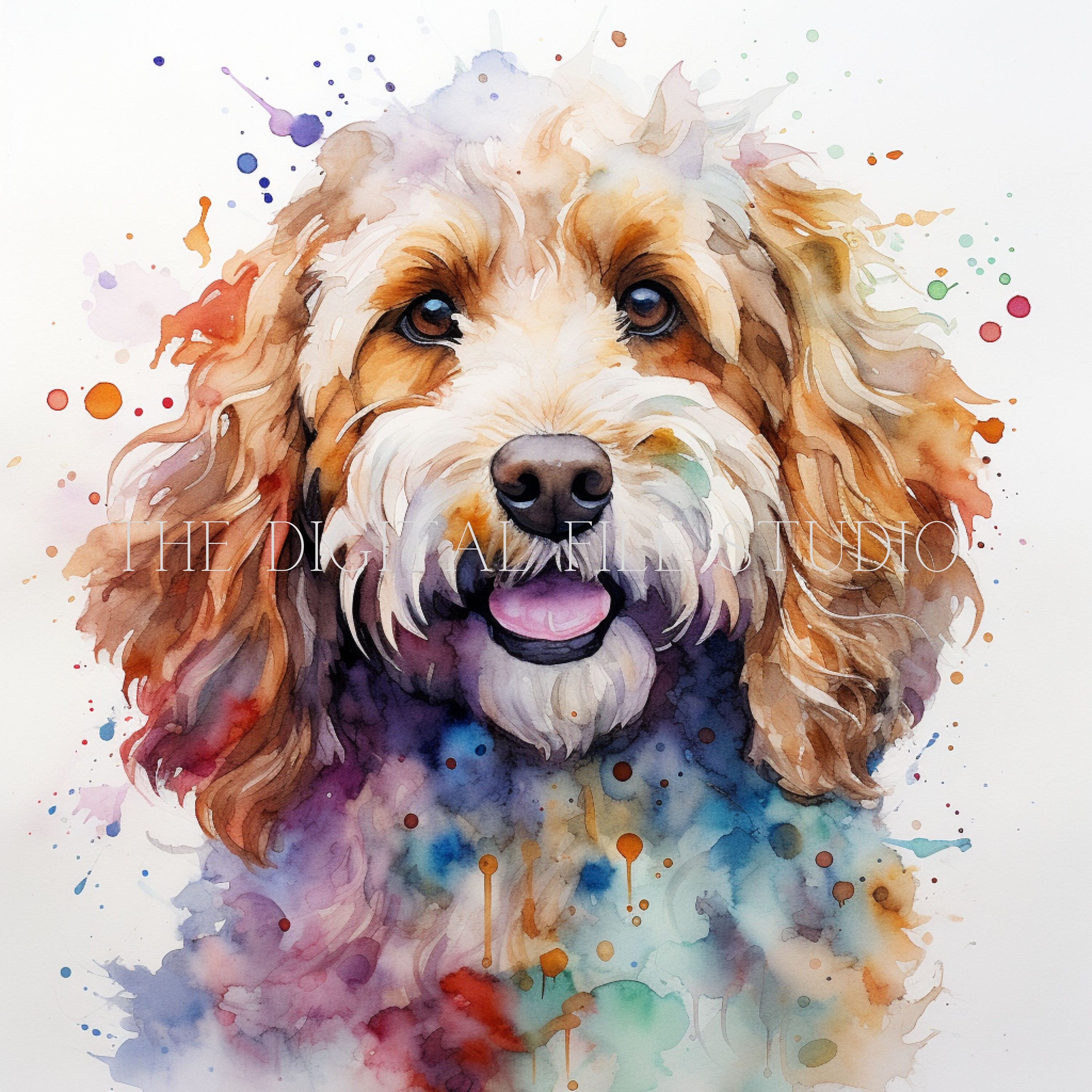 12 High-quality Cockapoo PNG JPG PDF Dog Clipart Watercolor Card Making ...
