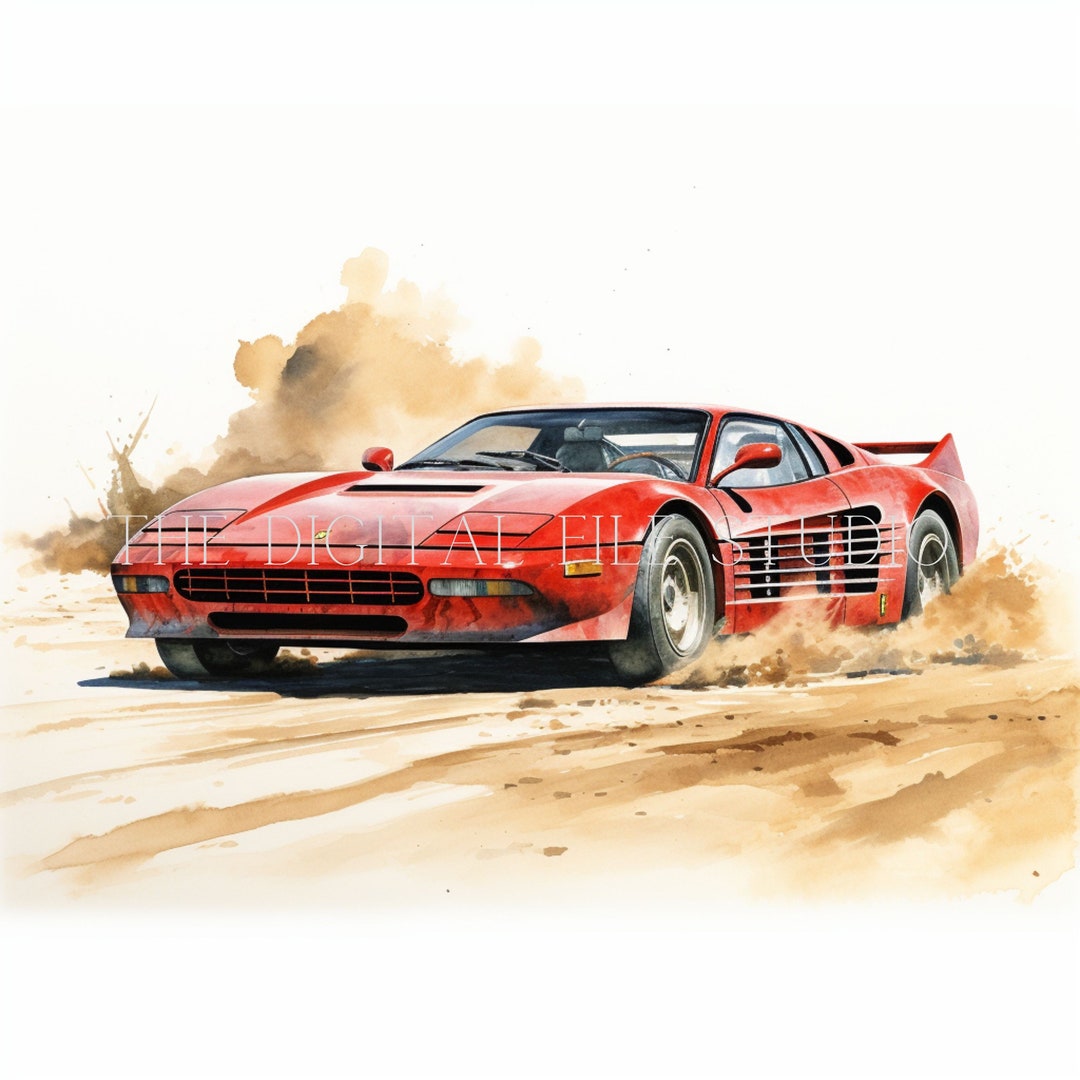 12 Ferrari Testarossa High-quality Designs PNGJPG Clip Art, Journaling ...
