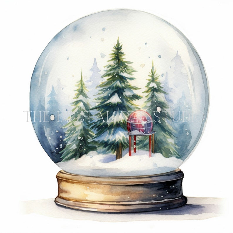 8 High-quality Designs of Christmas Snow Globe PNGJPGPDF Digital Print ...