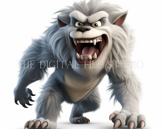 12 Cartoon Werewolf High-quality Designs PNGJPGPDF Clip Art 12 Digital ...