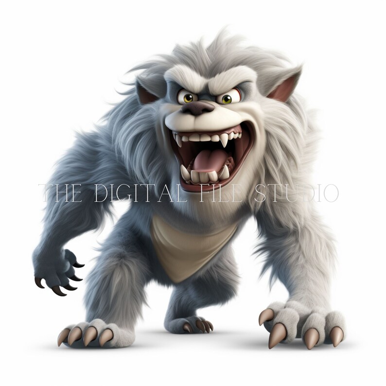 12 Cartoon Werewolf High-quality Designs PNGJPGPDF Clip Art 12 Digital ...