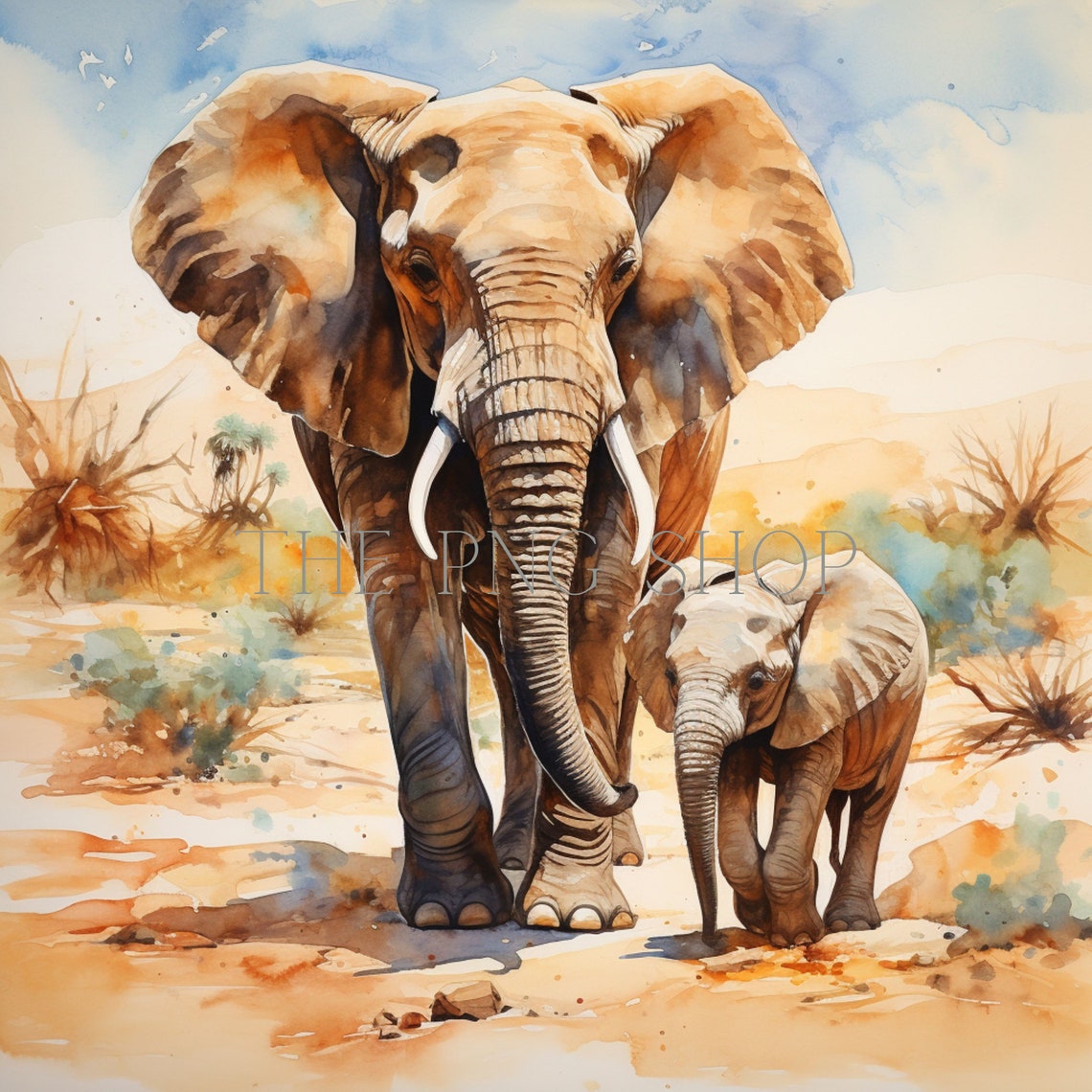 10 Elephant PNGJPGPDF Clipart Digital Download Animal Images Wildlife ...