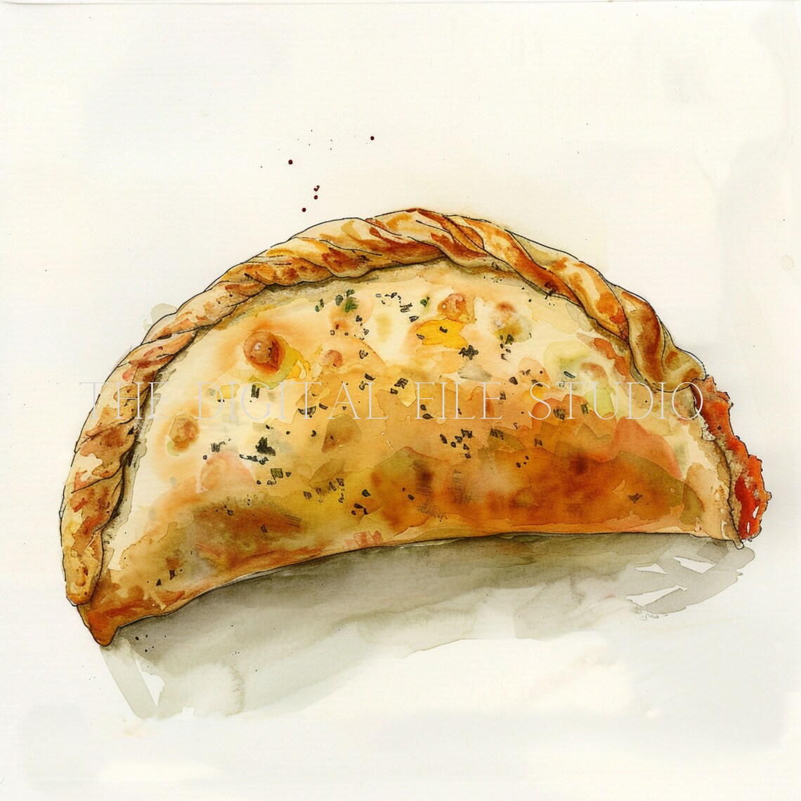 12 Watercolor Calzone Clipart PNGJPGPDF Digital Images Graphics ...