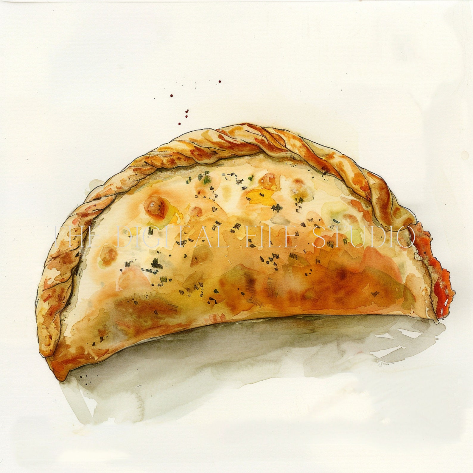 12 Watercolor Calzone Clipart PNGJPGPDF Digital Images Graphics ...