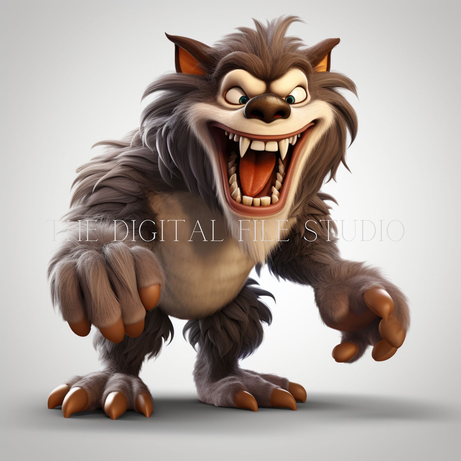 12 Cartoon Werewolf High-quality Designs PNGJPGPDF Clip Art 12 Digital ...