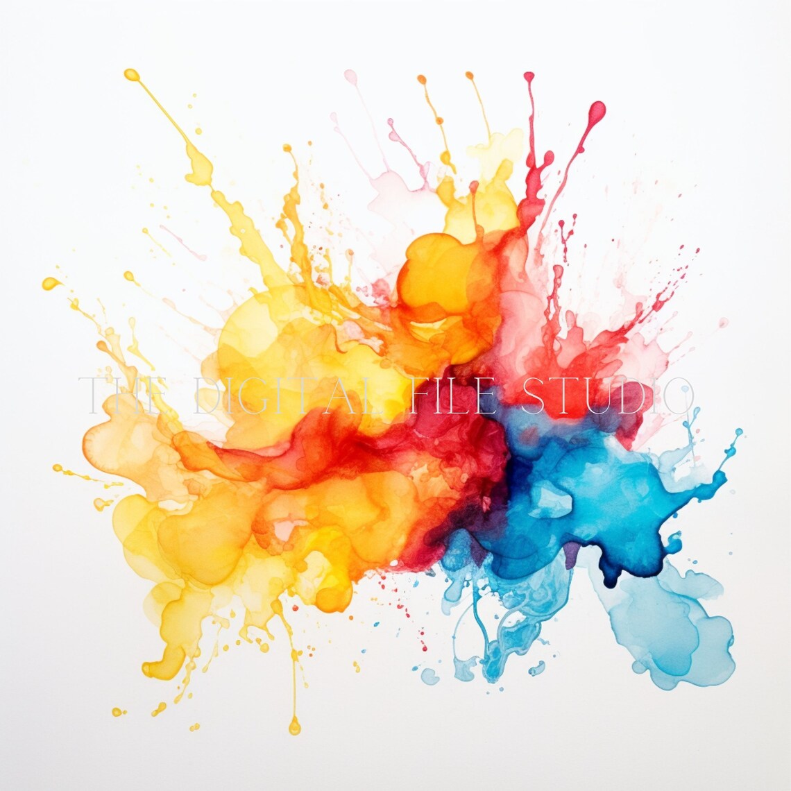 Watercolor Splashes Clipart PNG Paint Splatter Clipart Ink Clipart ...