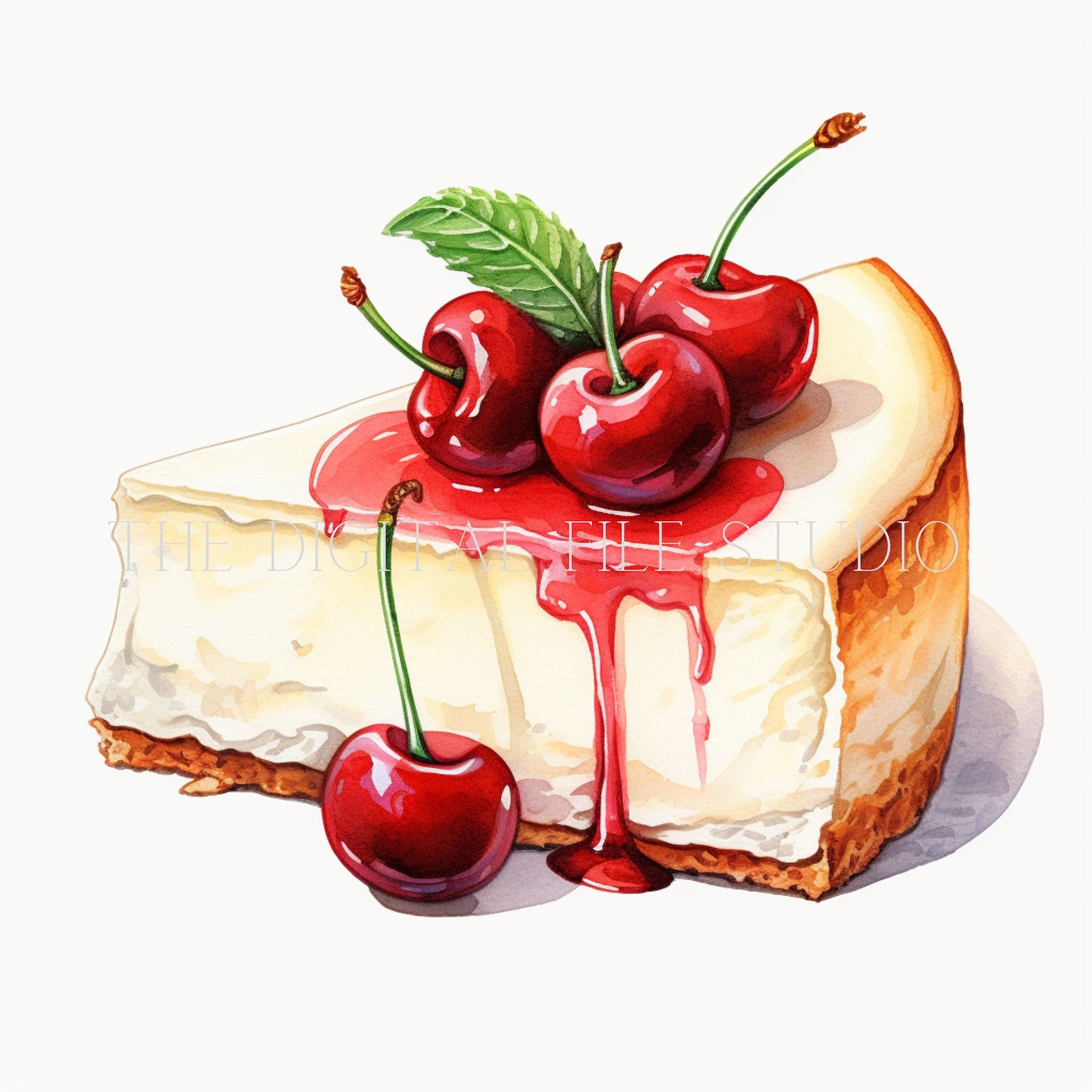 12 Watercolor Cheesecake Clipart PNGJPGPDF Cheesecake Digital Images ...