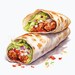 12 Watercolor Burritos Clipart PNGJPGPDF Burritos Digital Images ...
