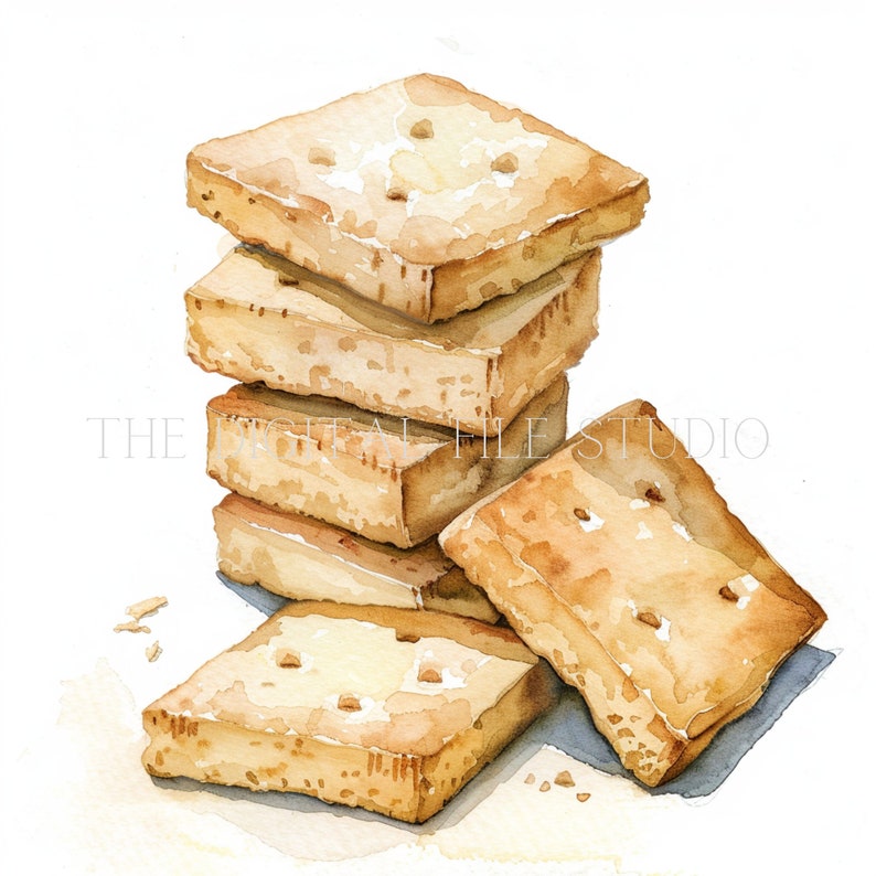 12 Watercolor Shortbread Clipart PNGJPGPDF Digital Images Graphics ...