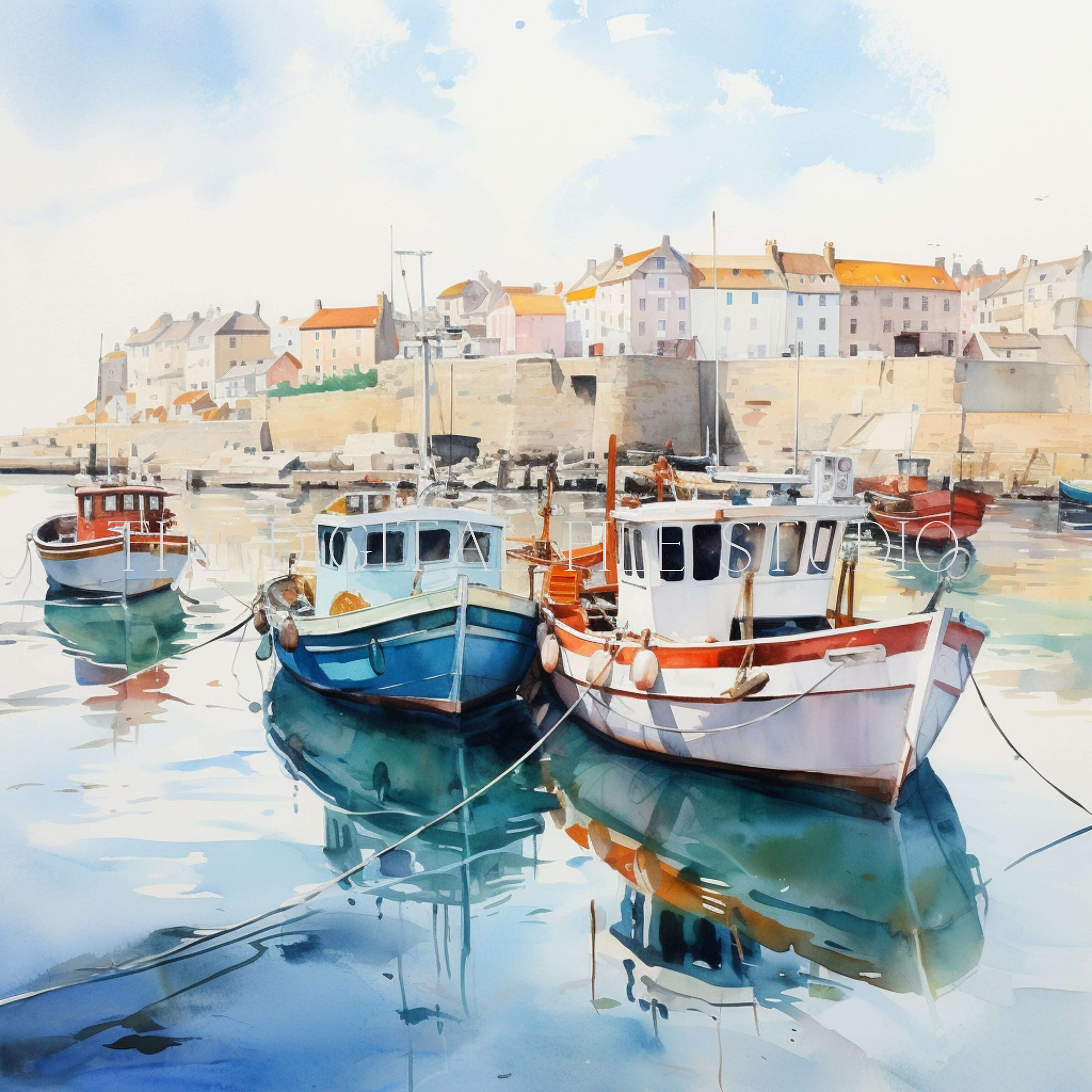 16 High-quality Designs of Harbor Scenes PNGJPGPDF Digital Print ...