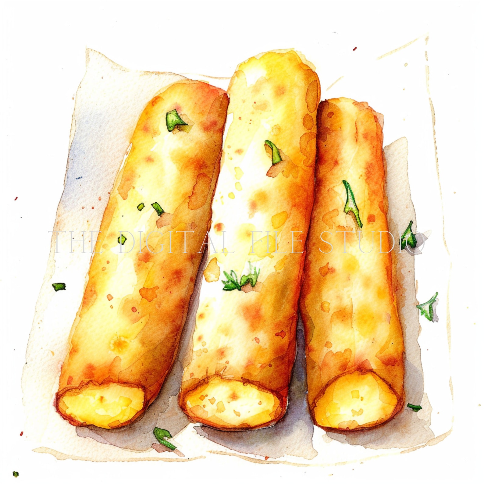12 Watercolor Mozzarella Sticks Clipart PNGJPGPDF Digital Images ...