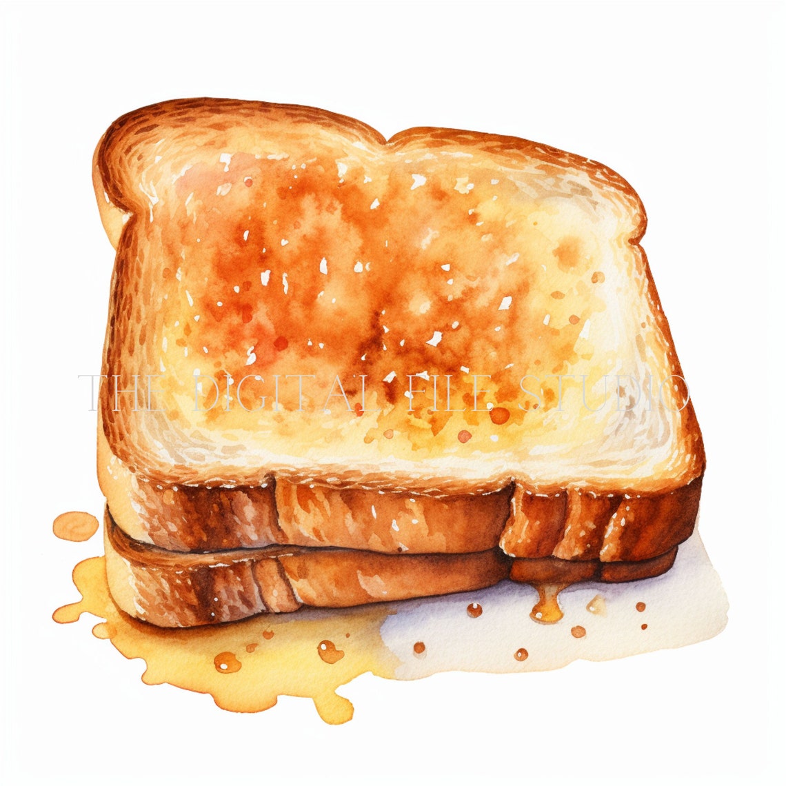 12 Watercolor Toast Clipart PNGJPGPDF Toast Digital Images Toast ...