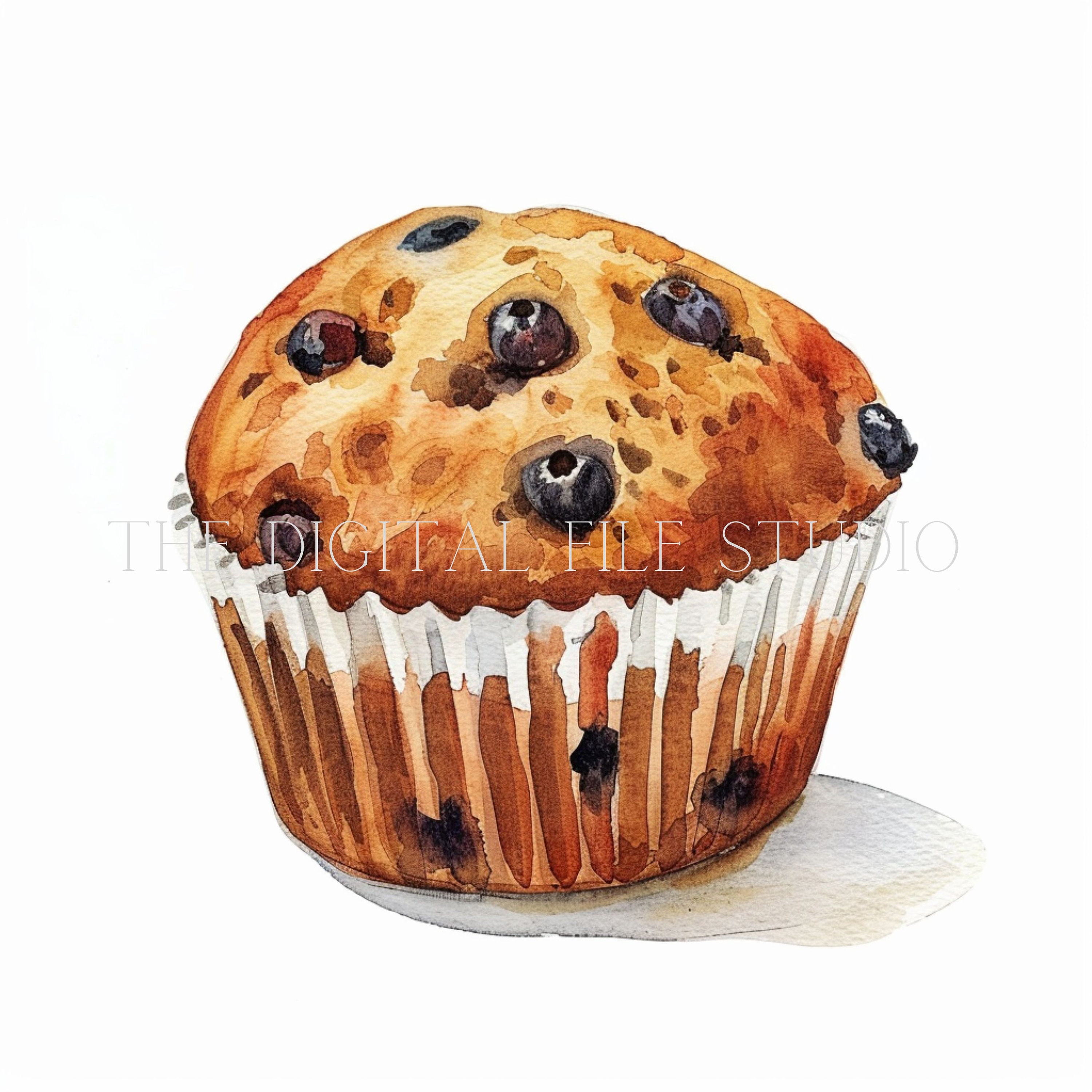 12 Watercolor Muffins Clipart PNGJPGPDF Digital Images Graphics ...