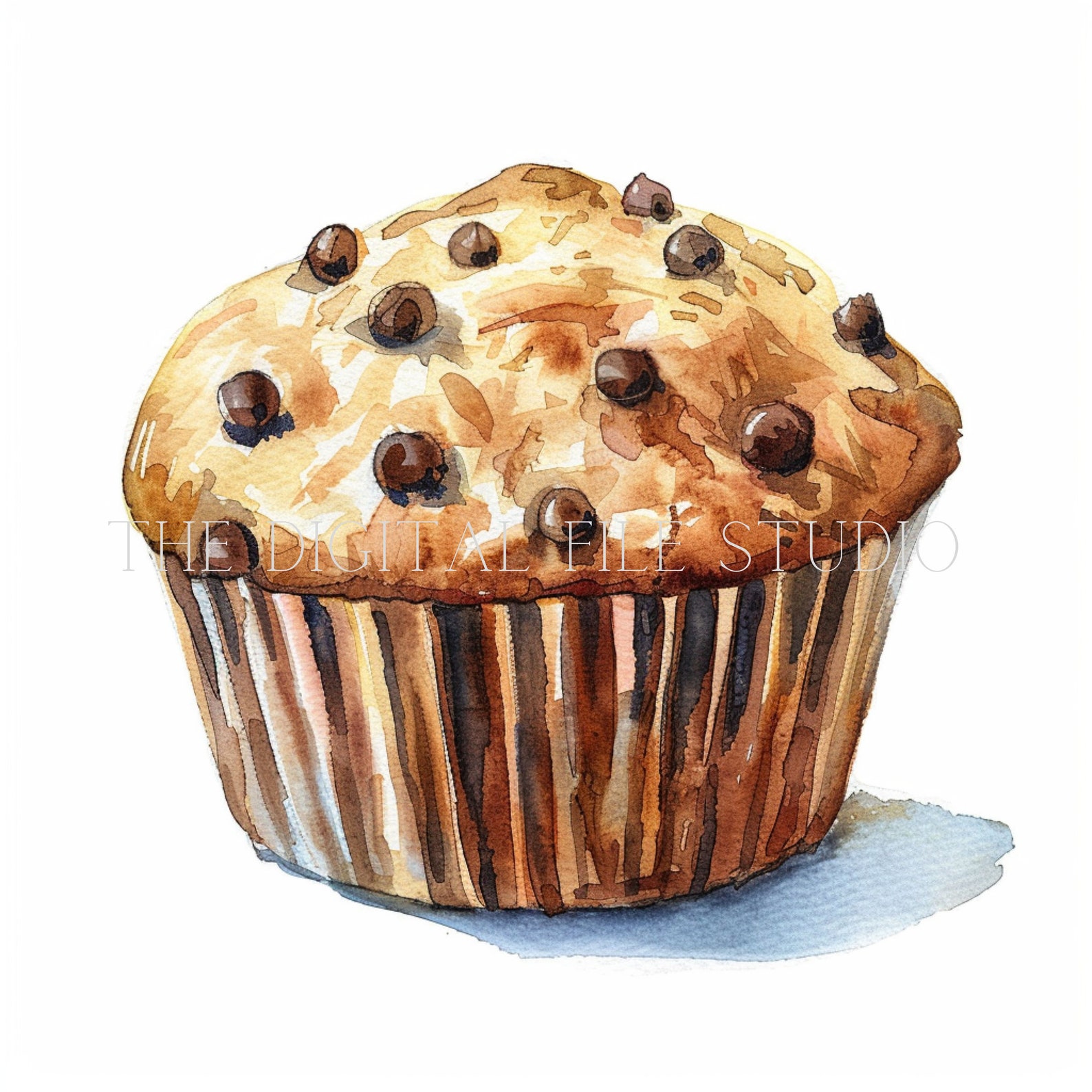 12 Watercolor Muffins Clipart PNGJPGPDF Digital Images Graphics ...